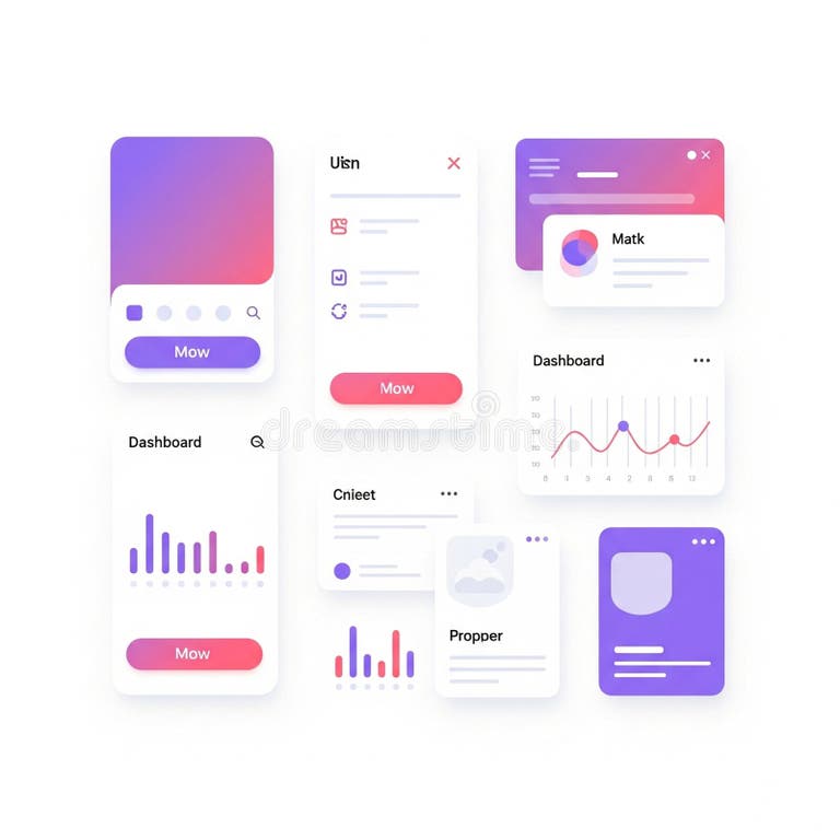 AI-Generated Minimalist UI/UX Dashboard Elements – Flat Vector ...