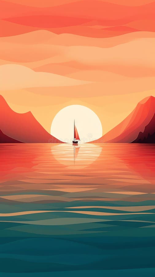 3An_empty_ocean stock illustration. Illustration of direction - 279218047