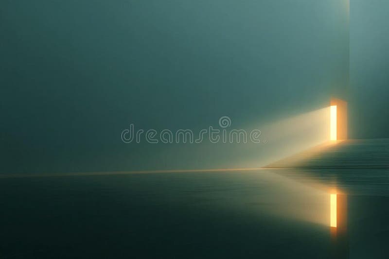 AI-generated Minimalistic Scene of an Open Door with Light Streaming in ...