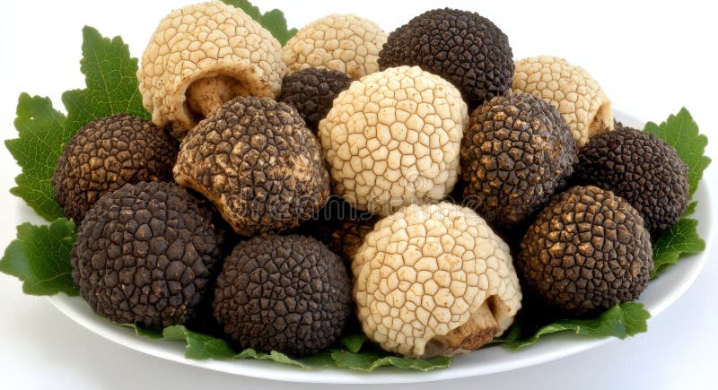 Mixed Truffle Balls in Various Colors and Textures Arranged in Circular ...