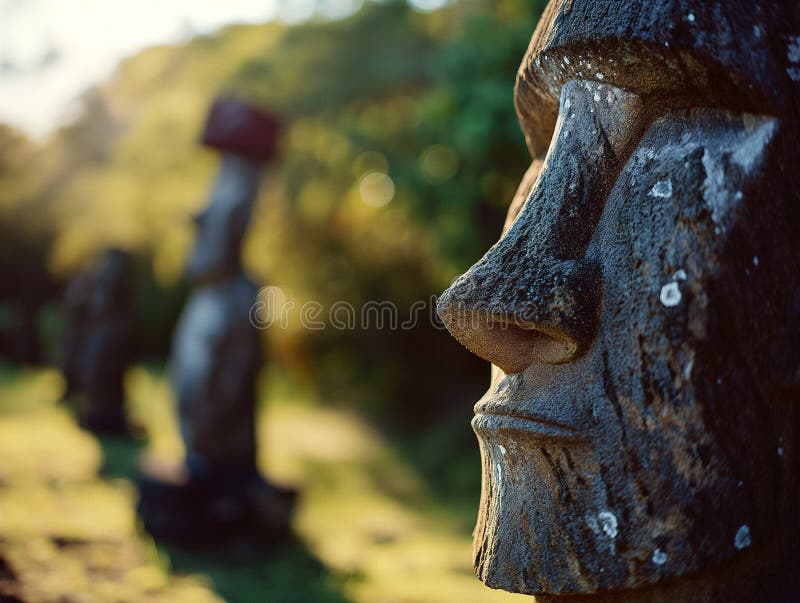 AI-Generated Moai Statues in Easter Island Style Stock Illustration ...