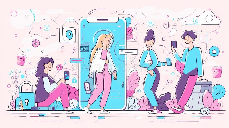 AI-Generated Mobile App User Experience Stock Illustration ...