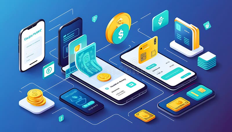 AI-Generated Mobile Payment System Stock Illustration - Illustration of ...