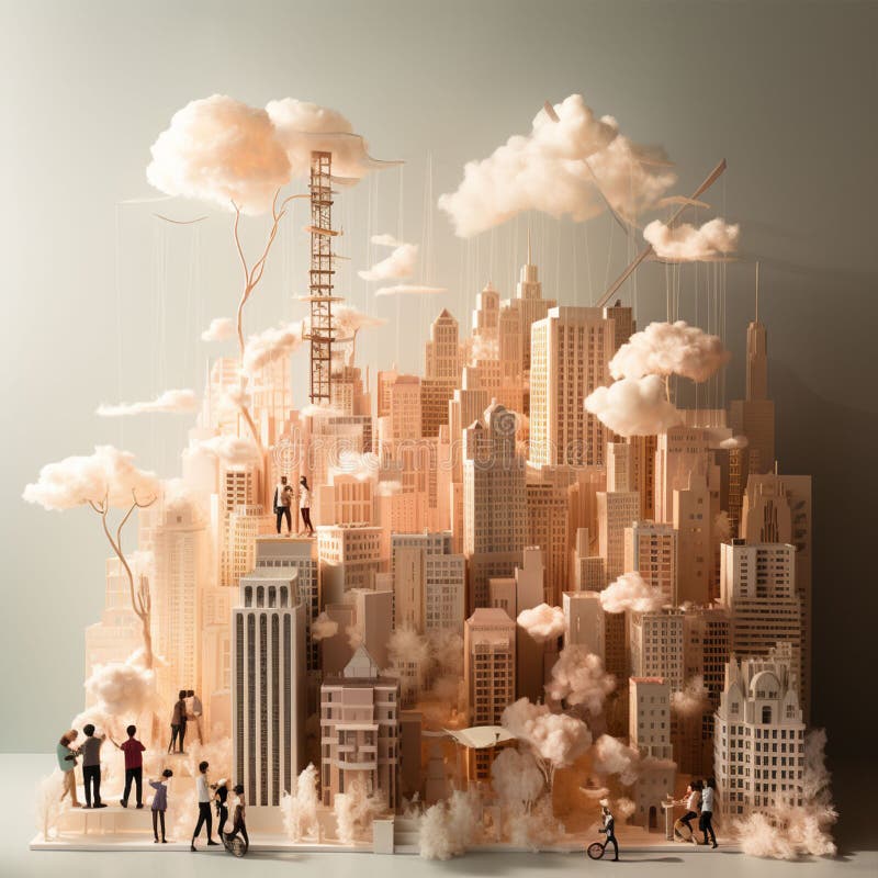 Doll Art Skyline Architecture Stock Illustration - Illustration of ...