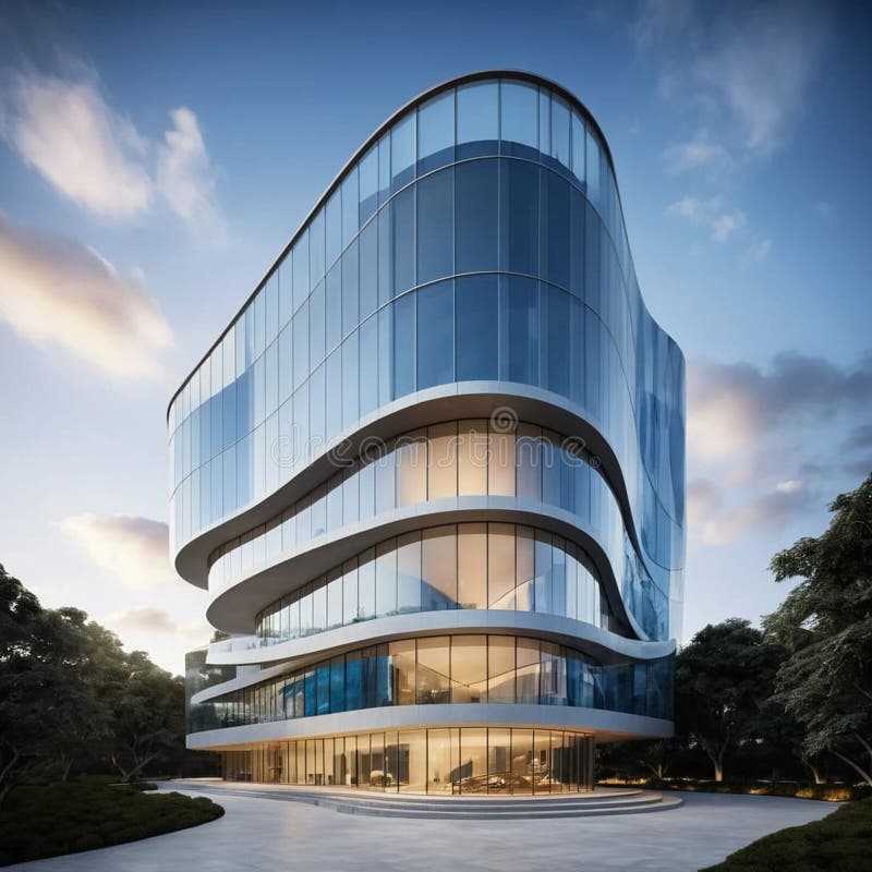 Ai Generated Modern Architectural Structure with Sleek, Curving Design ...