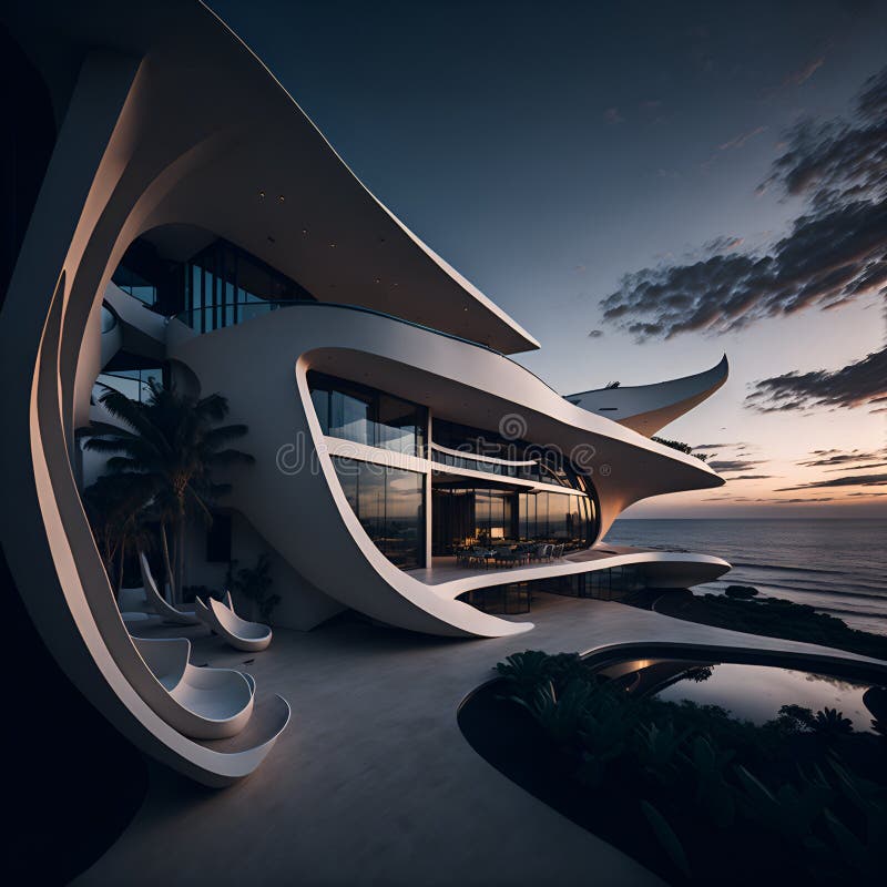 Ai Generated a Modern Beachfront Home with Breathtaking Ocean Views ...