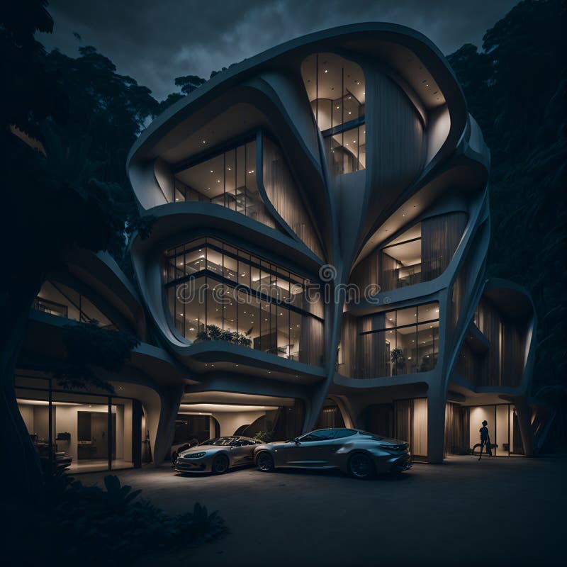 Ai Generated a Modern Building and Cars Parked in Front of it Stock ...