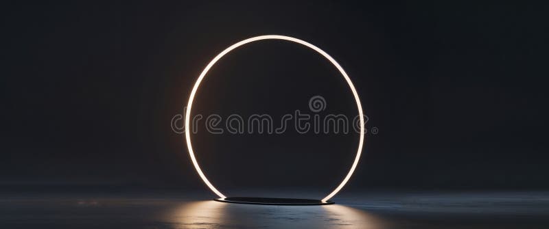 Modern Circular Display Stand Soft Glow Dark Background Stock Photos ...