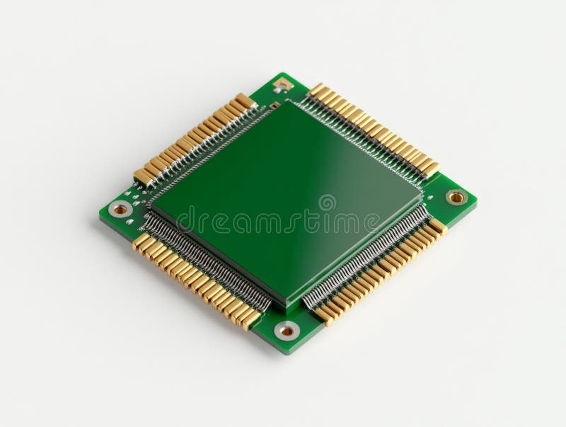 Modern Computer Chip with Intricate Details Isolated on a White ...