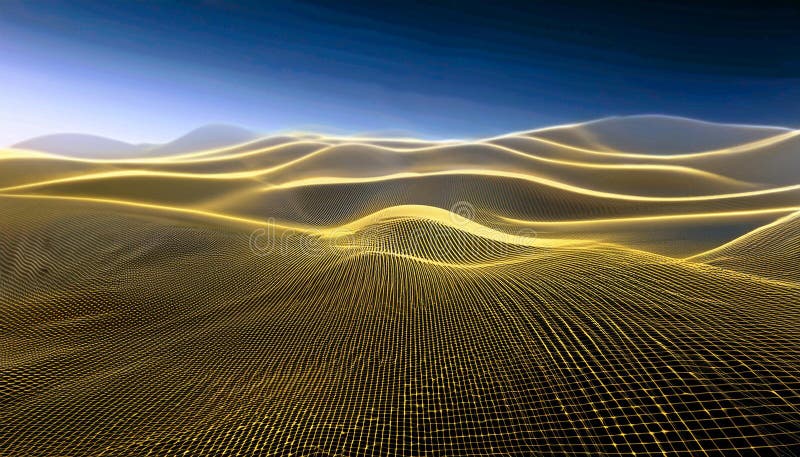 AModern Digital Abstract 3D Background of Gold and Blue, Good for ...
