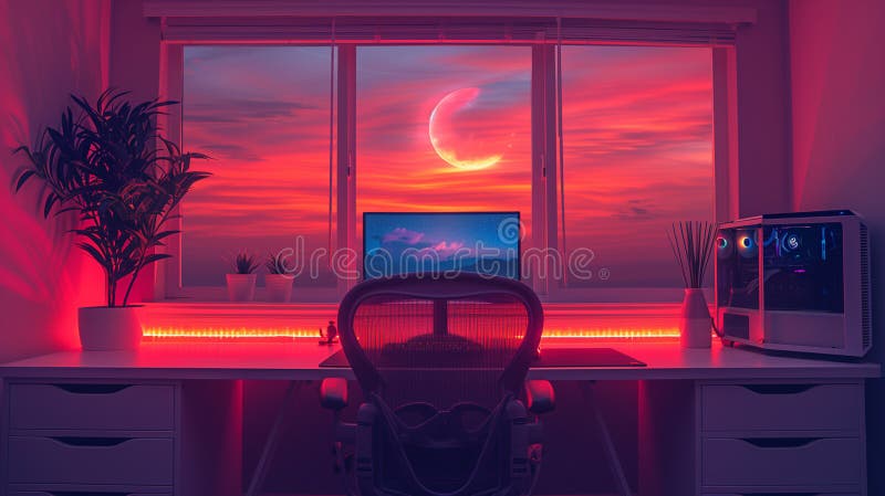 Modern Italian-Inspired Gaming Setup Stock Illustration - Illustration ...