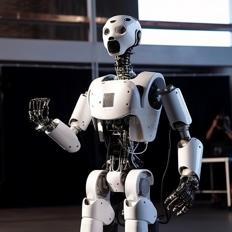 AI Generated Modern Robotic Figure in Futuristic Environment Stock ...