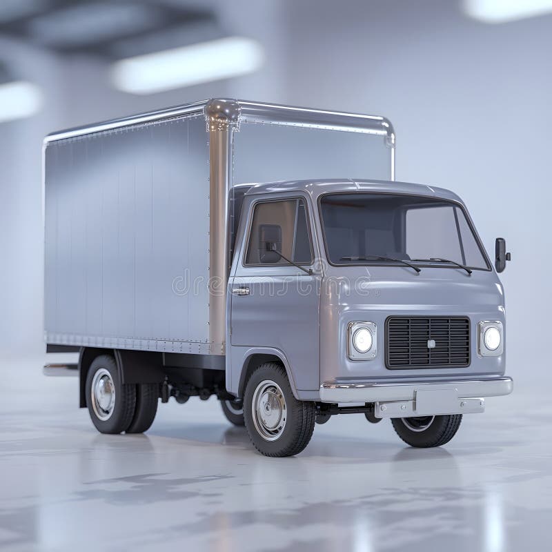 Modern Small Delivery Van Rendered for Shipment Against Clean White ...