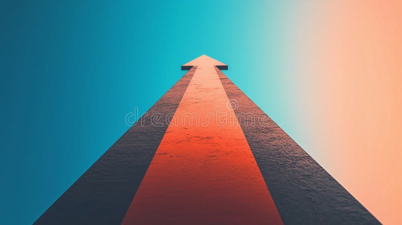 A Modern, Stylized Arrow Points Upwards, Suggesting Direction and ...
