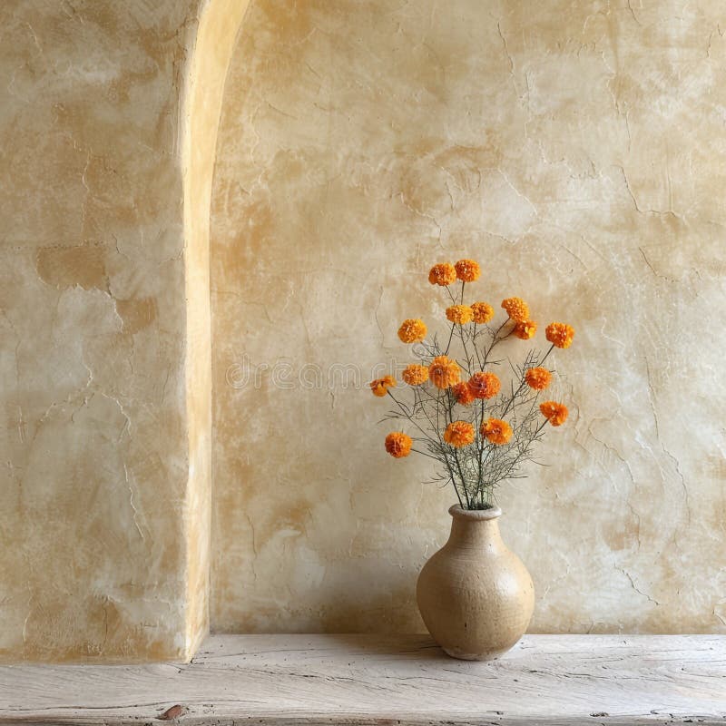 Modern Wall Texture Background with Flower Vase Stock Illustration ...
