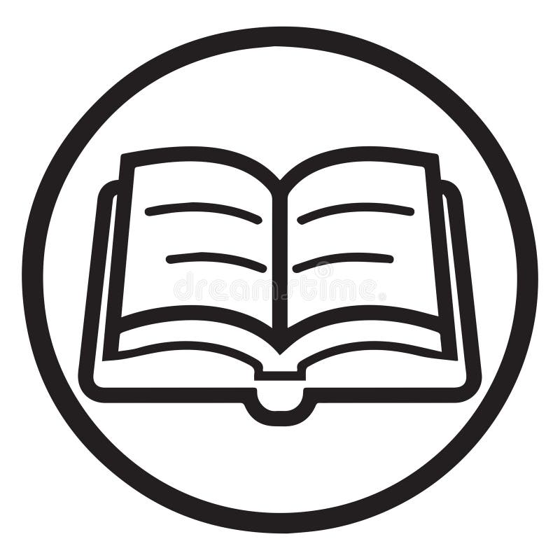 Open Book Icon Vector Black Outline Design for Educational and Digital ...