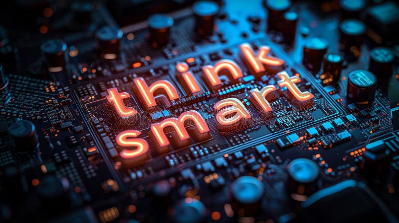 AI-Generated Motherboard Circuit with "Think Smart" Processor Stock ...