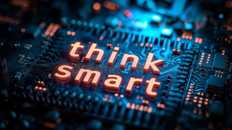 AI-Generated Motherboard Circuit with "Think Smart" Processor Stock ...