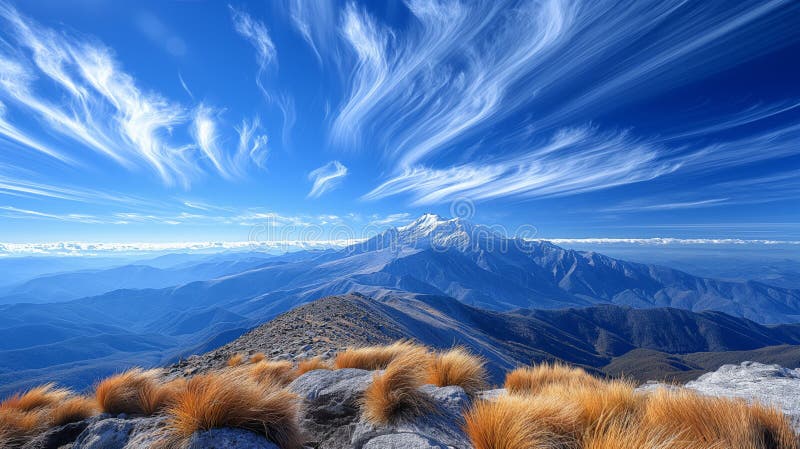 Majestic Panoramic View from Mount Kosciuszko Summit, Australia Stock ...