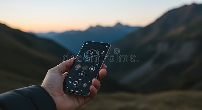 AI-Generated Mountain App Interface Stock Illustration - Illustration ...