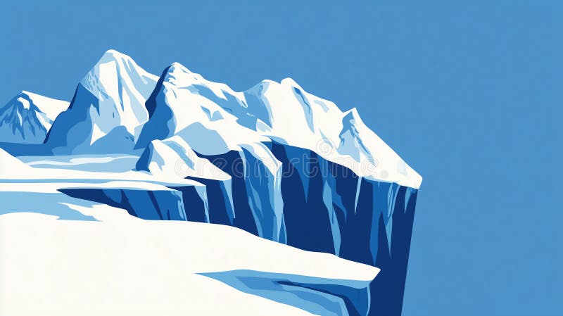 Mountainous Landscape Featuring Snow-covered Peaks and a Steep Icy ...