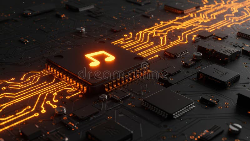 AI-Generated Music Chip stock illustration. Illustration of stadium ...