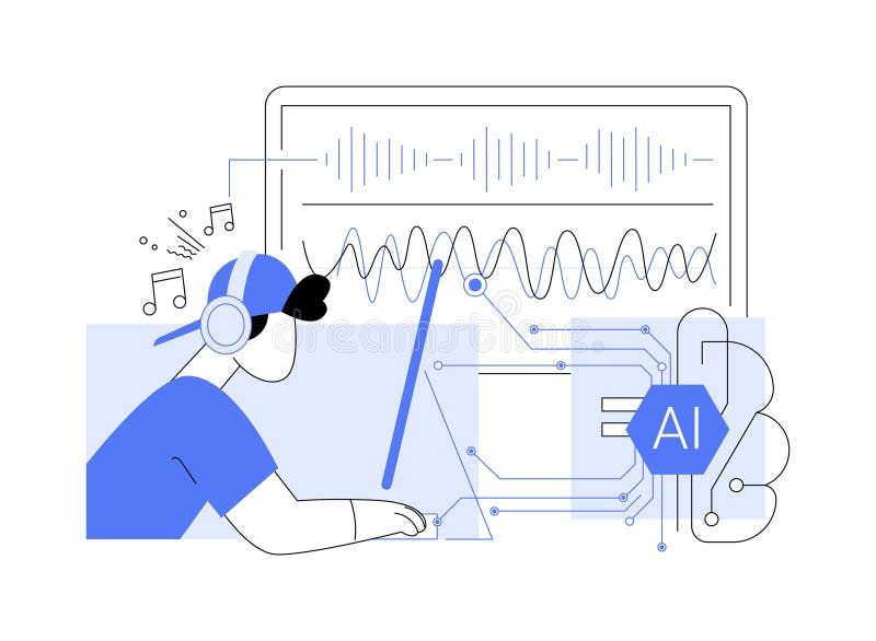 AI-Generated Music Composition Abstract Concept Vector Illustration ...