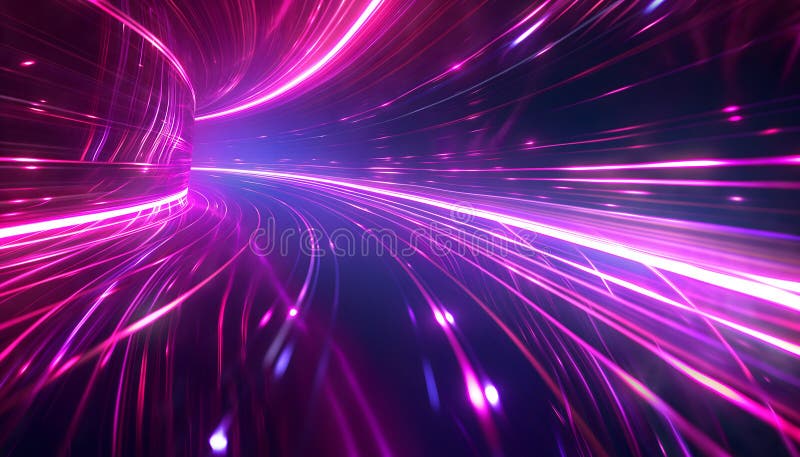 Neon Genesis: Ruby and Amethyst Sci-Tech Tunnel Stock Illustration ...