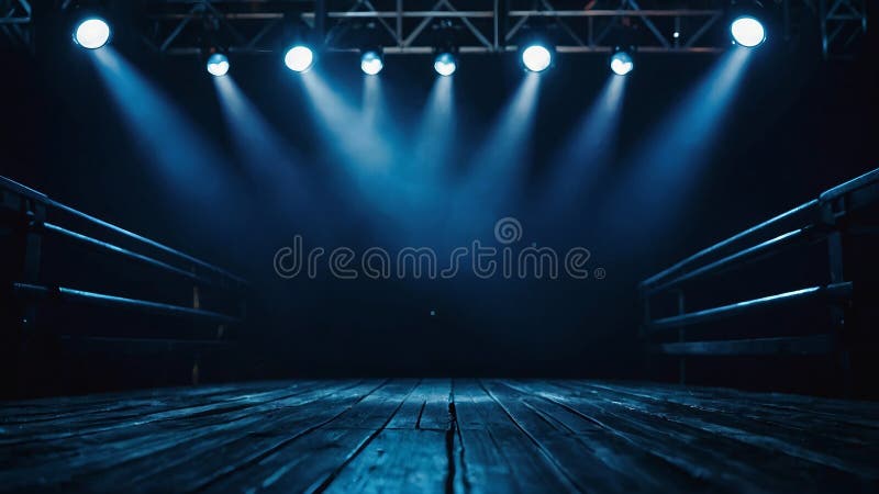 Night Blue Abstract Stage with Lights Texture. Stock Photo - Image of ...