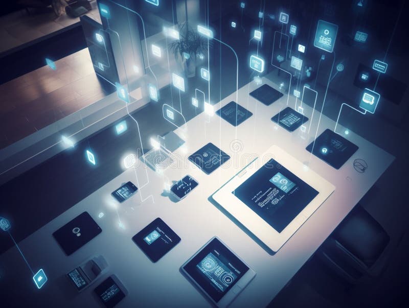 AI Generated Number of Electronic Devices Stock Illustration ...