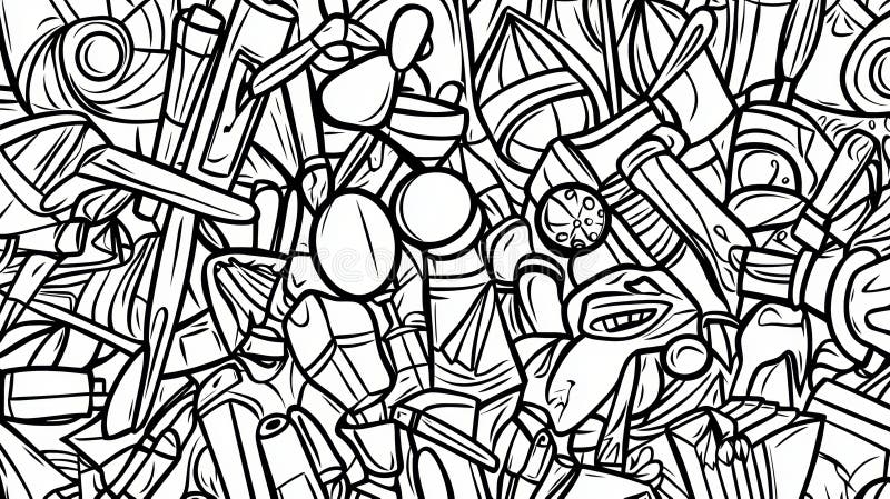 AI-Generated Object Collage Stock Illustration - Illustration of ...