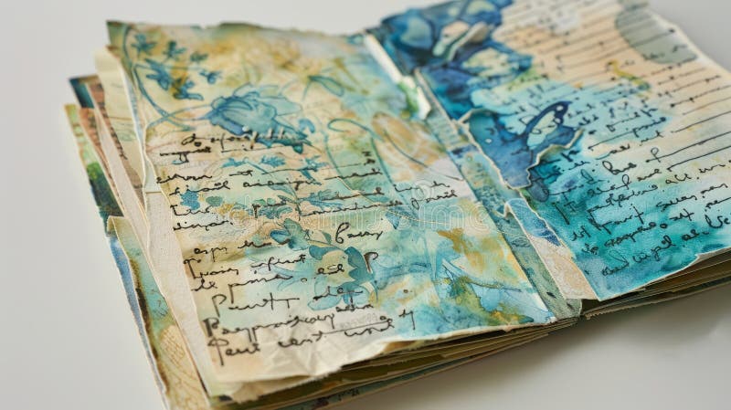 AI Generated. Open Creative Notebook with Handwritten Text and ...