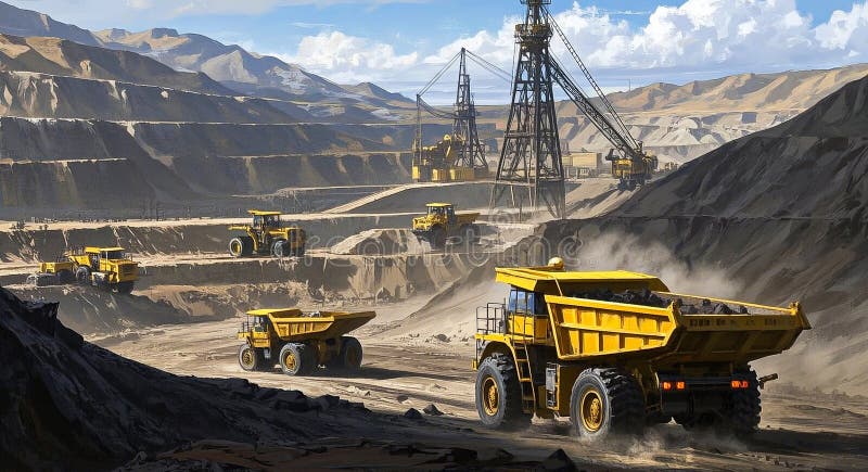 AI-Generated Open-Pit Mine stock image. Image of demolition - 373007527