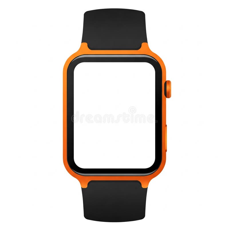 Ai Generated Orange Smartwatch Design Stock Illustration - Illustration ...