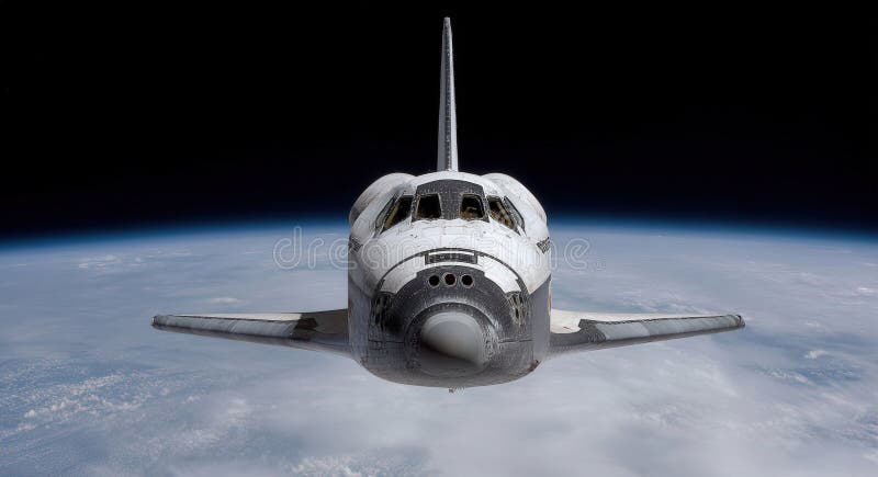 Orbital Shuttle Approaching Camera from Front View with Wing Details ...
