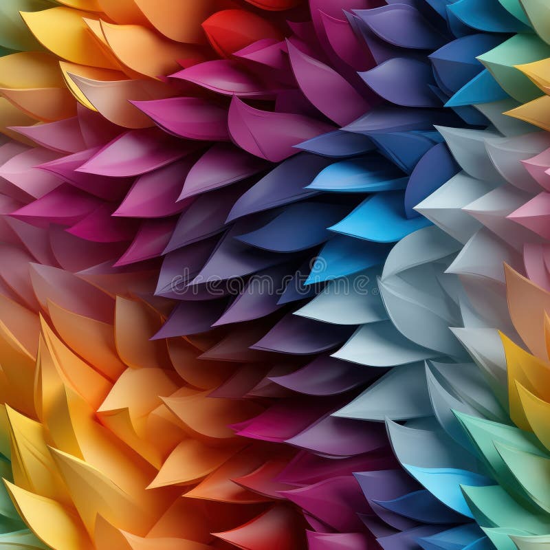 Origami Spike Rainbow Colourful Seamless Pattern by AI Generated Stock ...