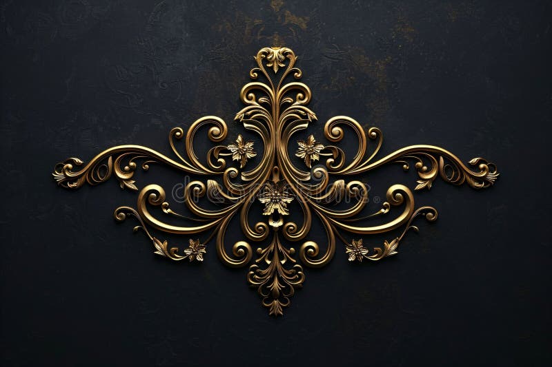 Ornate Gold Decorative Pattern Stock Illustration - Illustration of ...