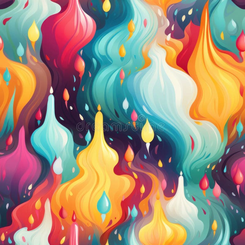 Paint Brush Rainbow Colourful Seamless Pattern by AI Generated Stock ...