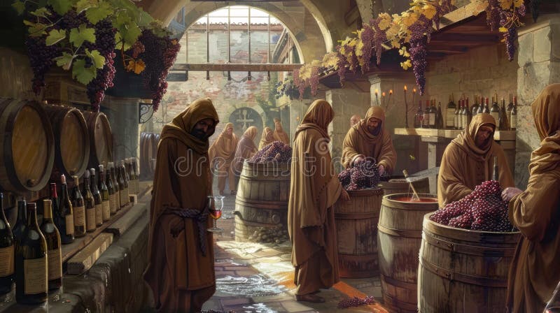 Monks Engaged in Medieval Winemaking: a Glimpse into Monastic Tradition ...