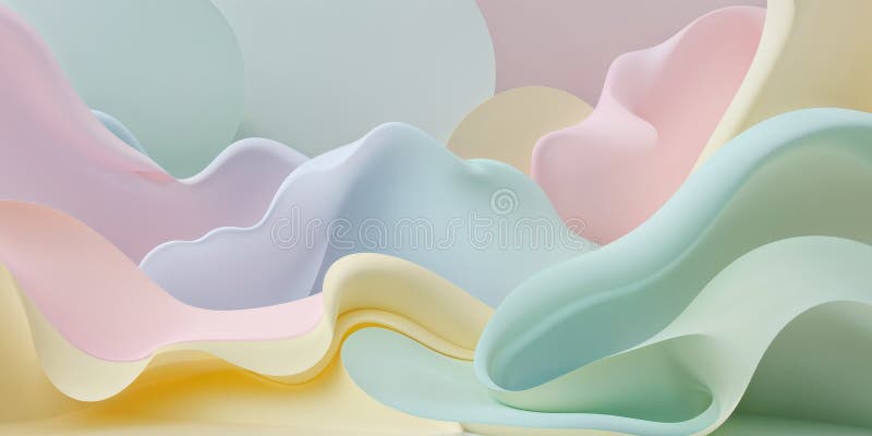 Pastel Colored Abstract Background with Fluid Melting Shapes Creating a ...