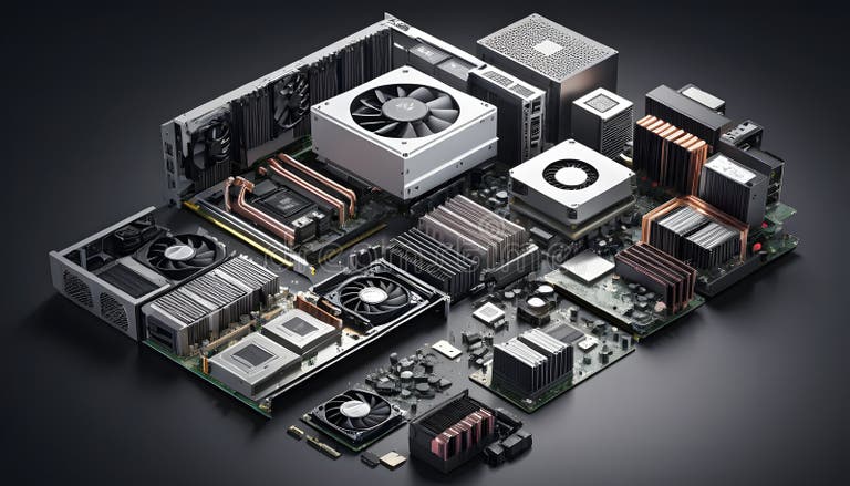 AI-Generated PC Components stock photo. Image of heat - 385315464