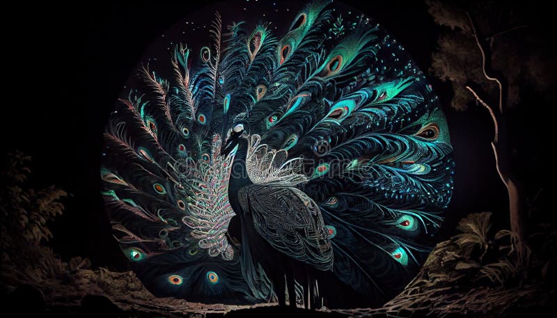 The Bioluminescent Peacock, a Mesmerizing Masterpiece Made with ...