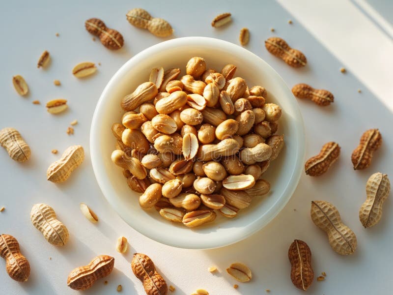 Peanuts in Shells and a Bowl of Roasted Salty Peanuts. Stock Image ...
