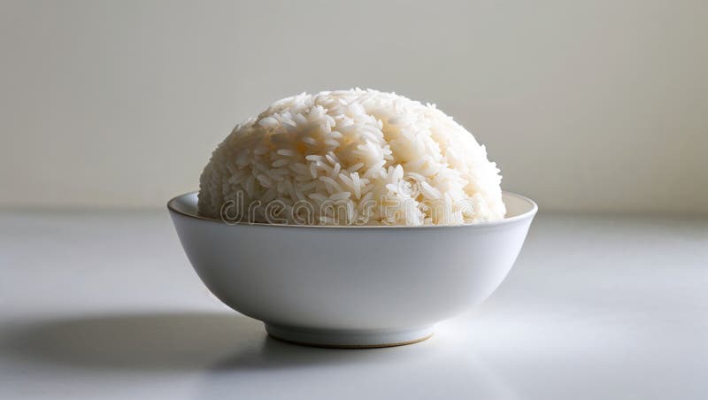 Perfectly Cooked White Rice in a Ceramic Bowl. Stock Image - Image of ...
