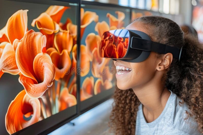 A Person Using Virtual Reality Technology, Highlighting Immersive ...