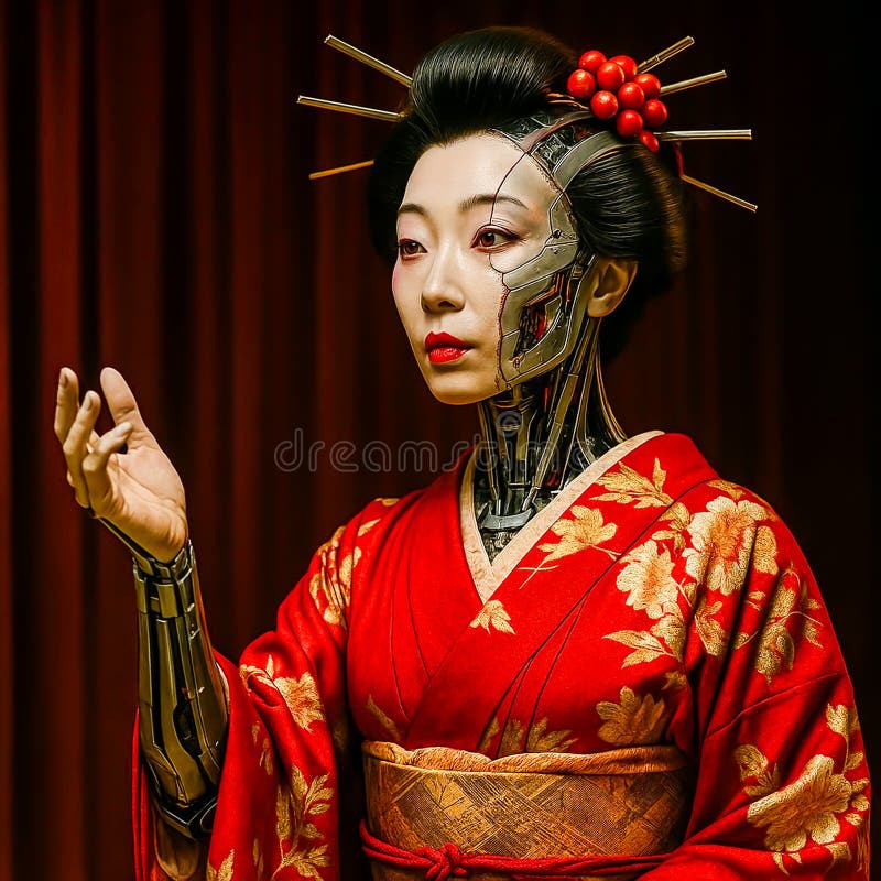 Cyborg Humanity Reimagined- AI Generated Images Stock Illustration ...