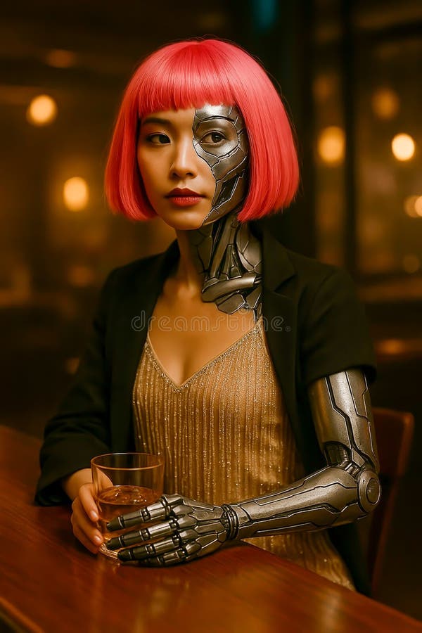 Cyborg Humanity Reimagined- AI Generated Images Stock Illustration ...