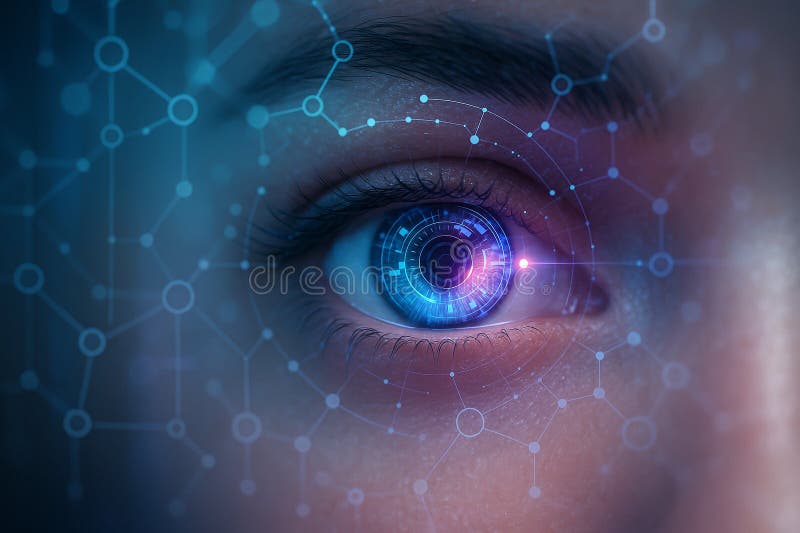 AI Generated Photorealistic Closeup of a Human Eye Integrated with ...