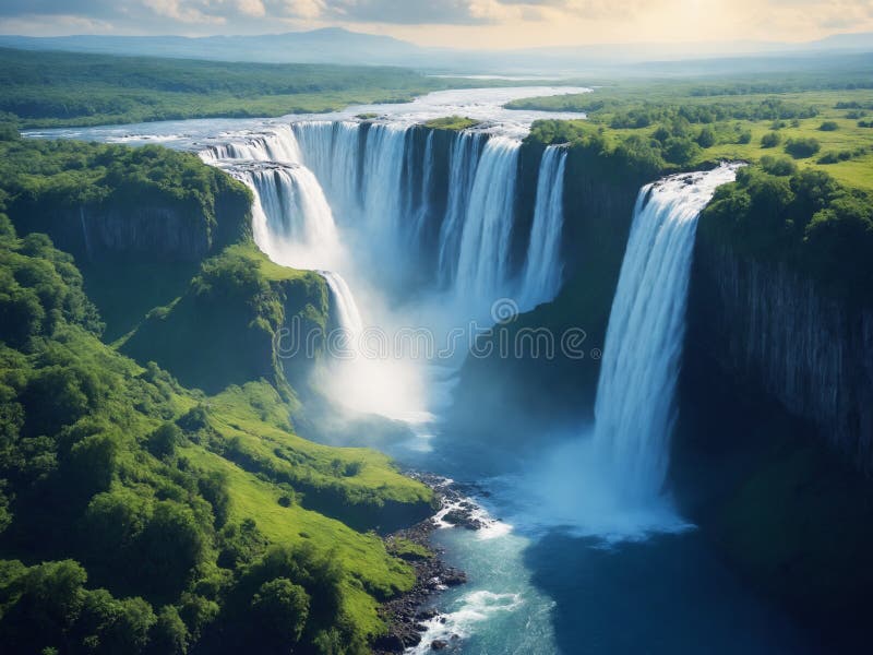 Chain Waterfall Landscape stock illustration. Illustration of earth ... Chain Waterfall Landscape stock illustration. Illustration of earth ...