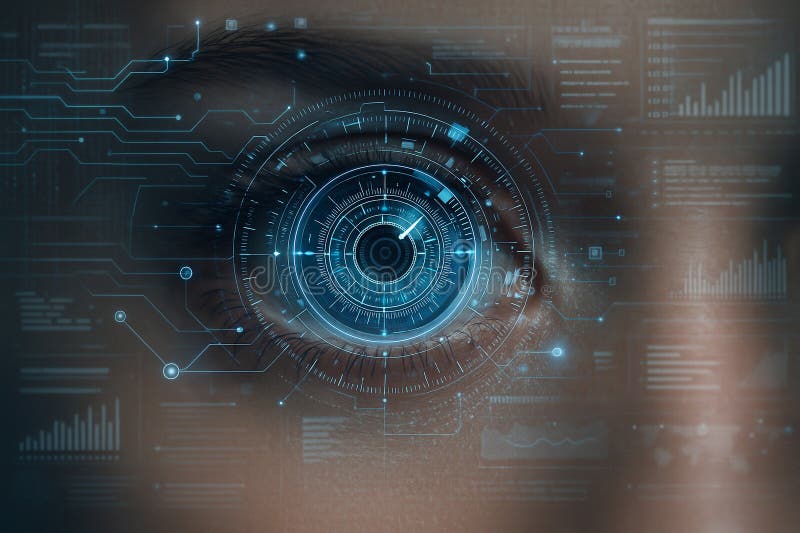 AI Generated Photorealistic Sci Fi Image of a Human Eye with Mechanical ...